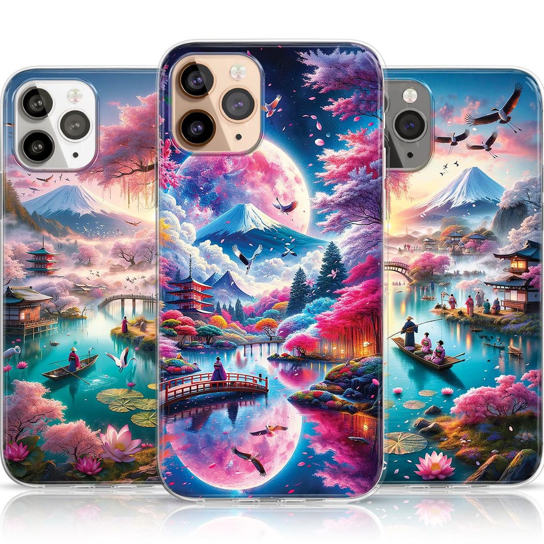 Traditional Japanese Art Aesthetic Phone Case, Fuji Mountain Painting ...