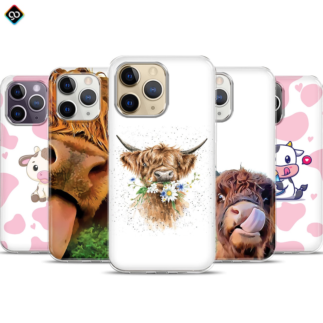 Black Cow Pattern iPhone Case,happy Cute Cow Phone Case,iphone 14 13 12 ...