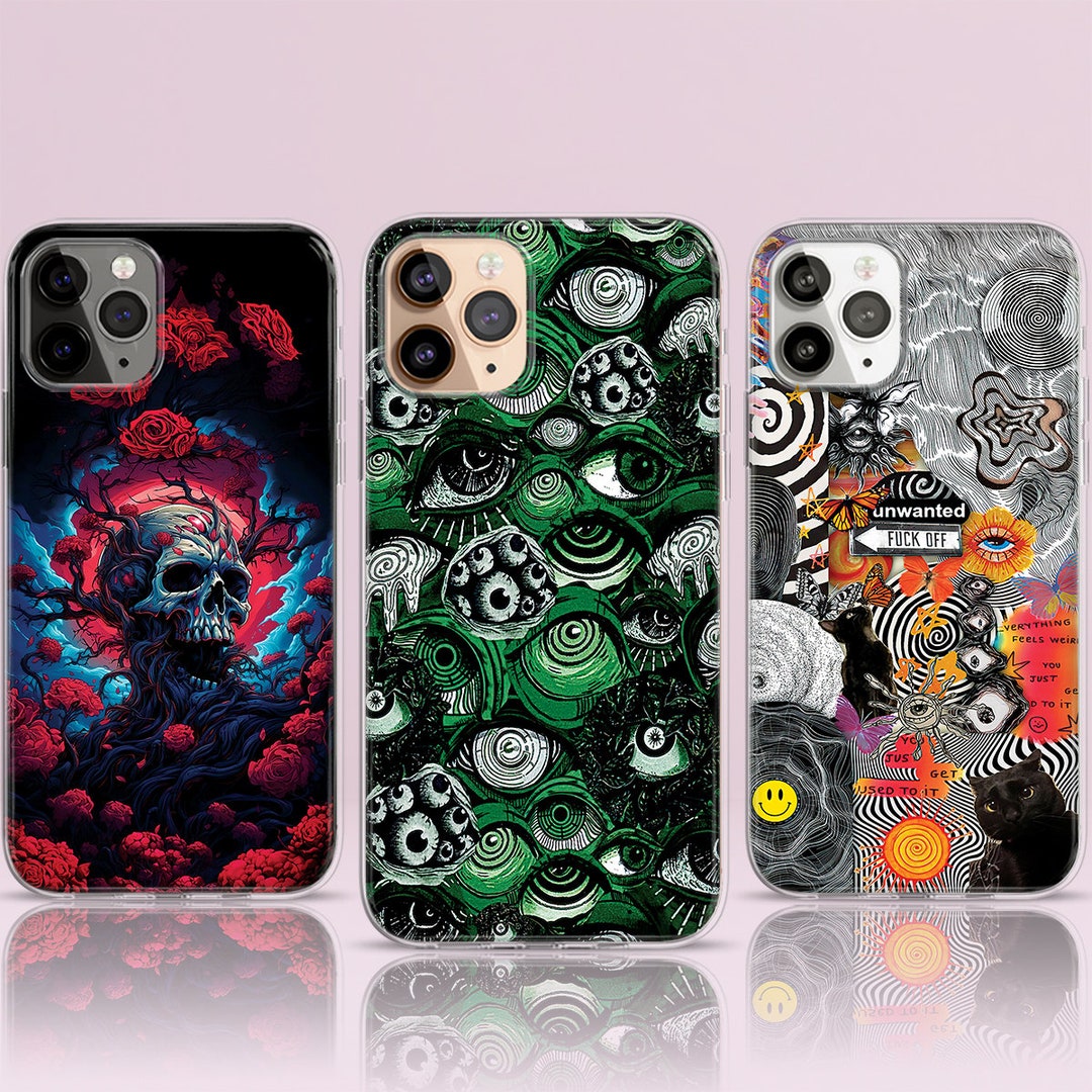 Horror Collage Magsafe Phone Case, Creepy Eyes Scary Witchy Ghotic Phone Case, Grunge Emo Dark ...