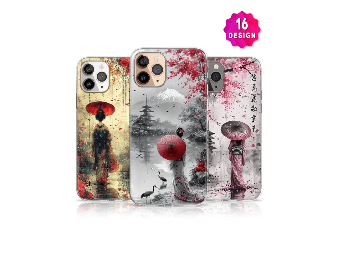 Retro Japanese Art Aesthetic Magsafe Phone Case, Japanese Geisha ...