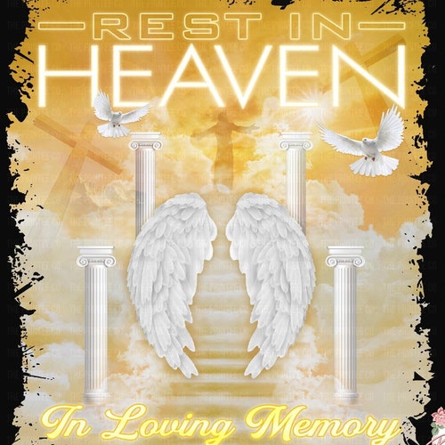RIP Rest in Heaven Sublimation Background Template in Loving - Etsy