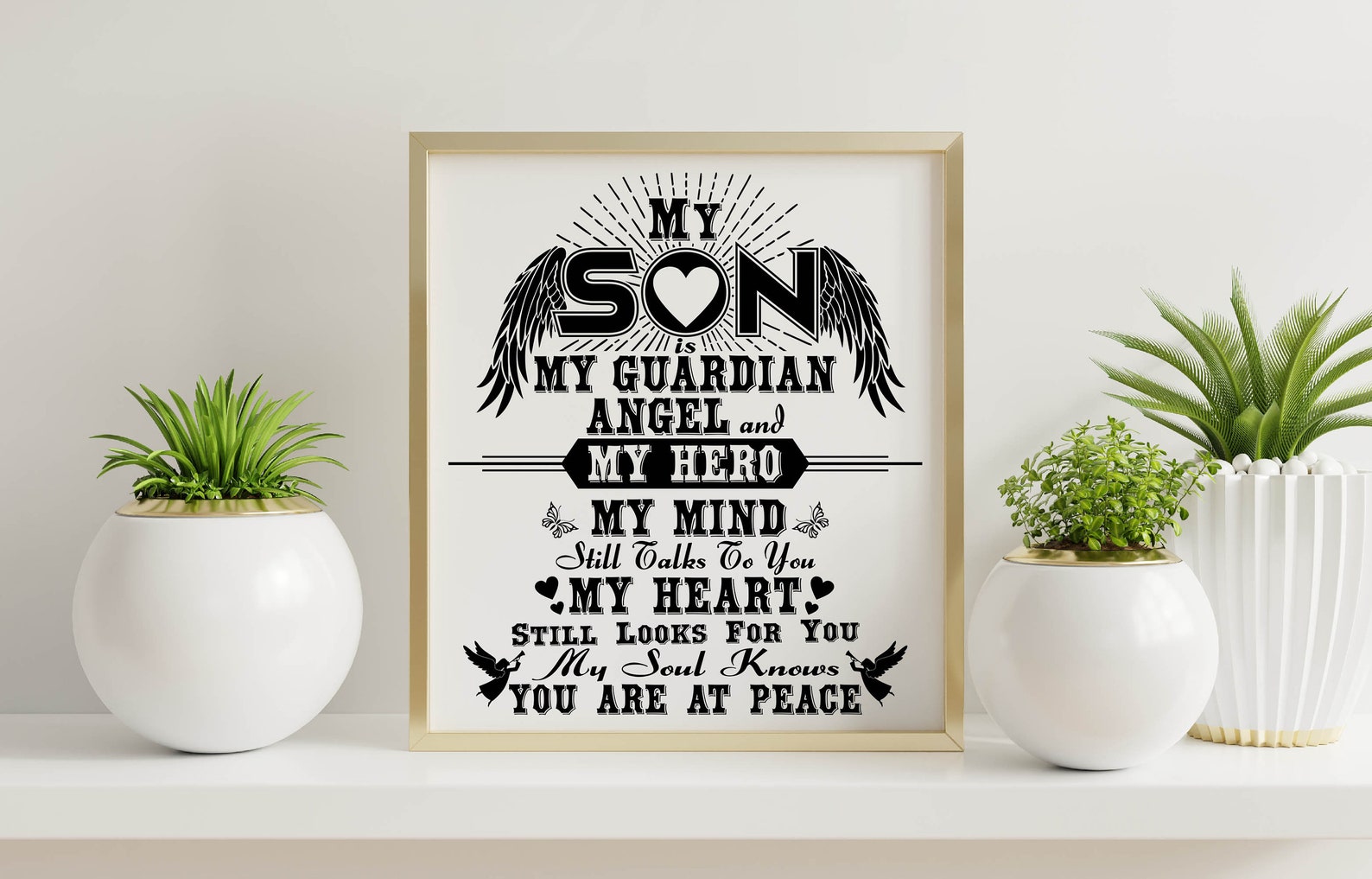 My Son is My Guardian Angel SVG in Loving Memory SVG Son in - Etsy