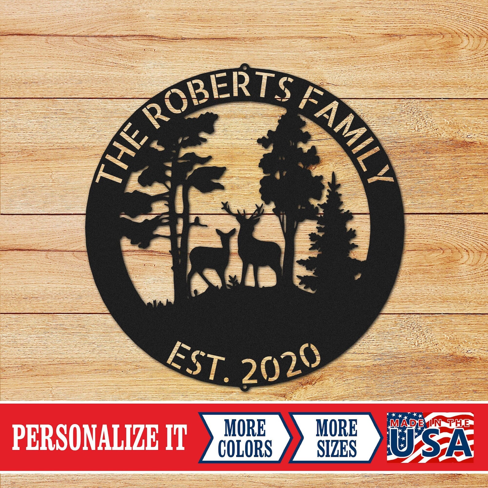 Personalized Deer Metal Cabin Sign Outdoor Hunter Hunting - Etsy