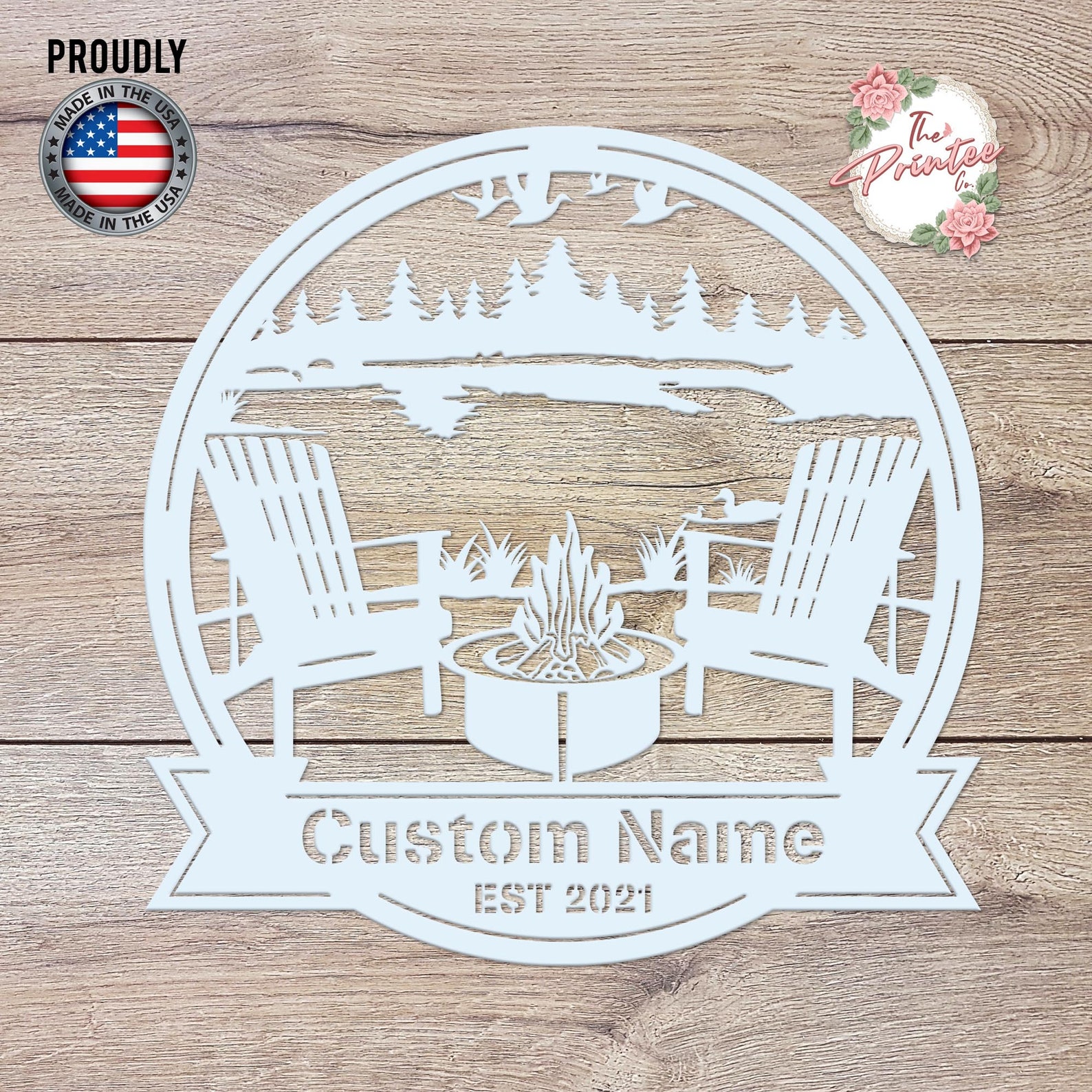 Custom Camping Metal Sign Personalized Campsite Monogram LAKE - Etsy