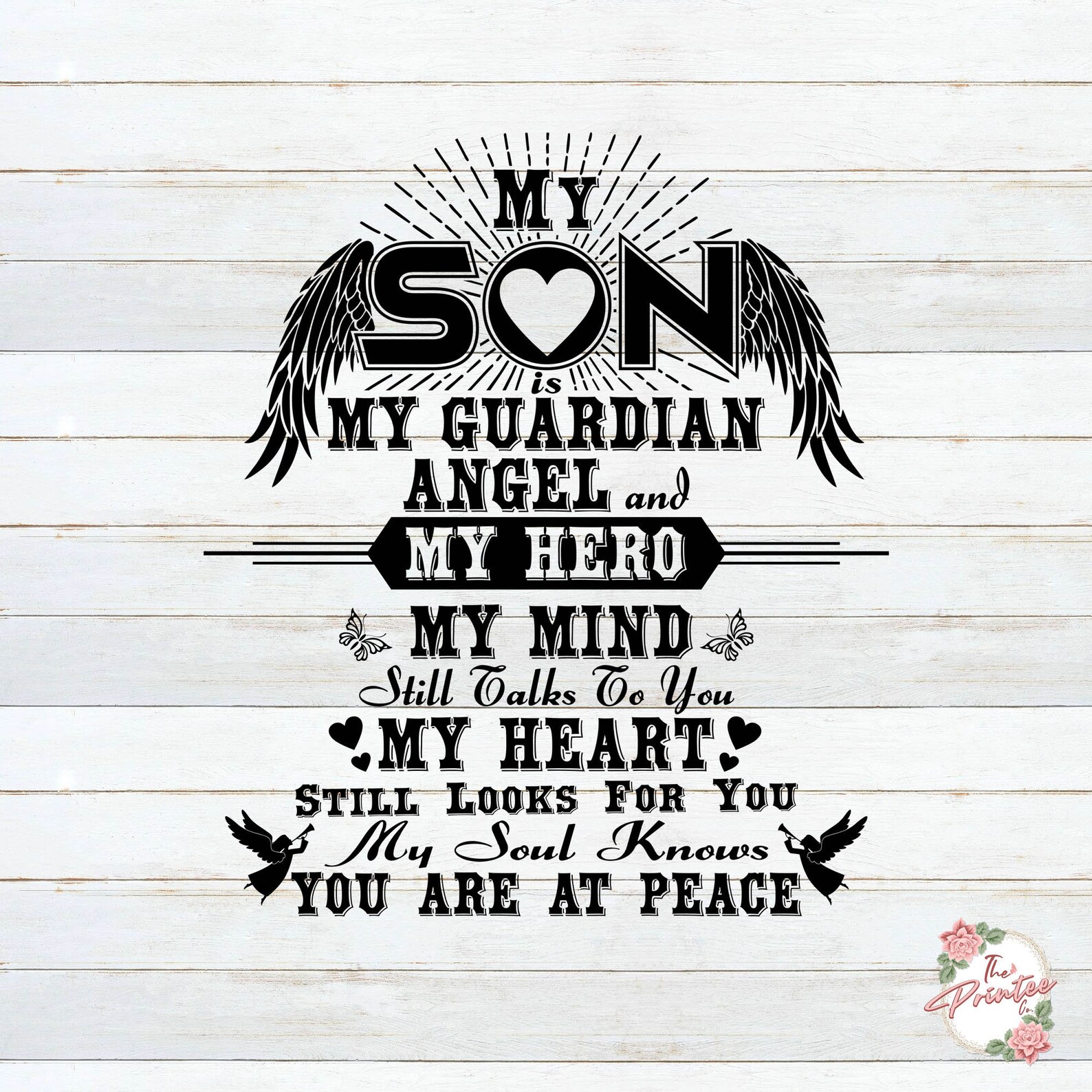My Son is My Guardian Angel SVG in Loving Memory SVG Son in - Etsy