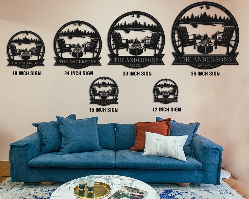 Custom Camping Metal Sign Personalized Campsite Monogram LAKE - Etsy