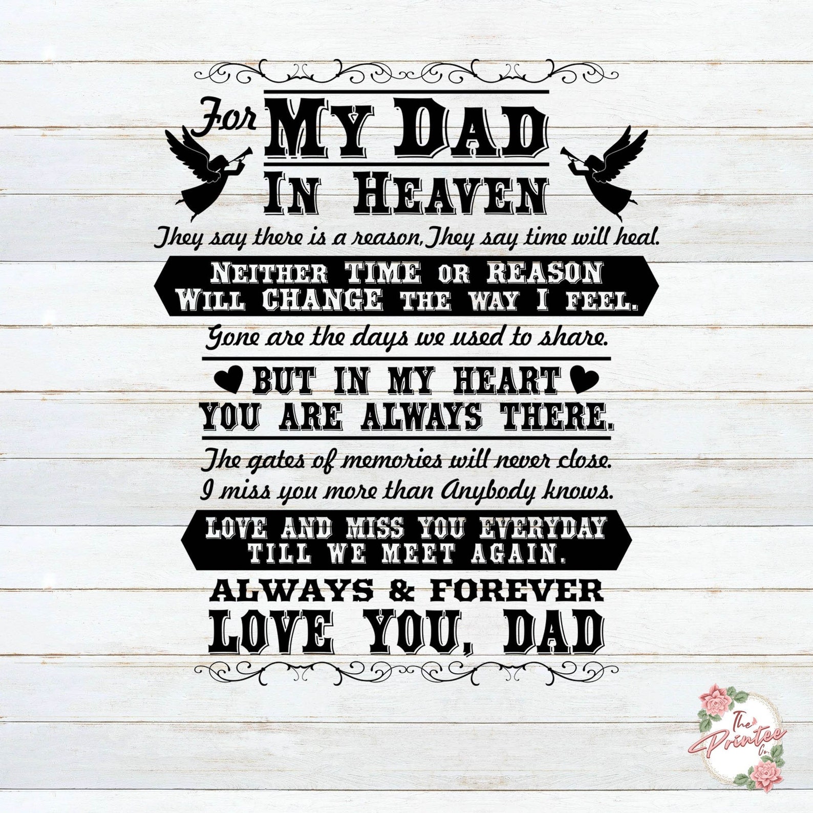 Dad in Heaven SVG in Loving Memory SVG Memory Angel Wings - Etsy