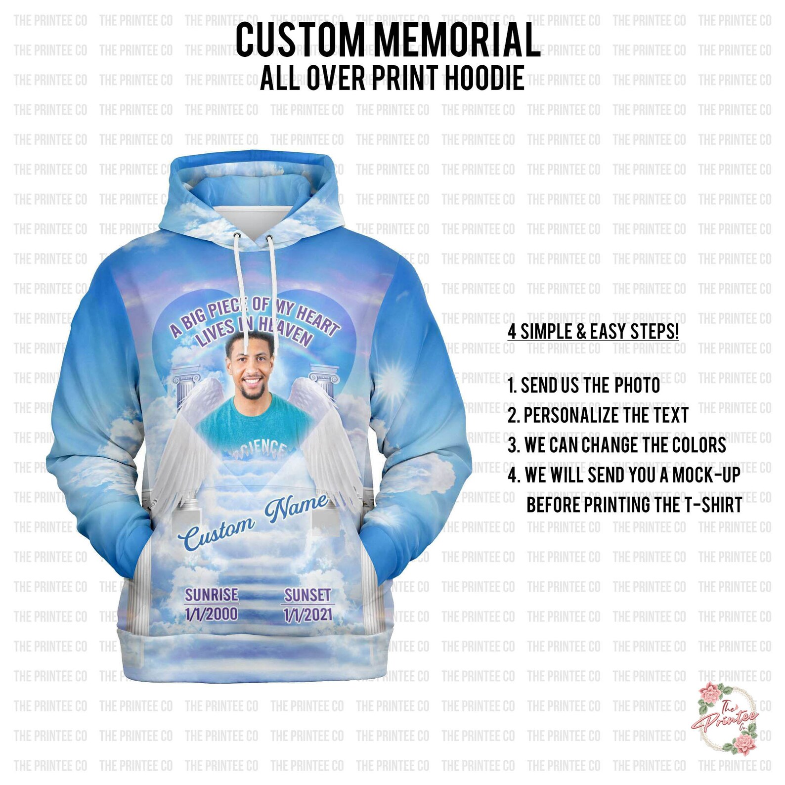 Custom Memorial Hoodie Rest in Peace Picture T-shirt in - Etsy