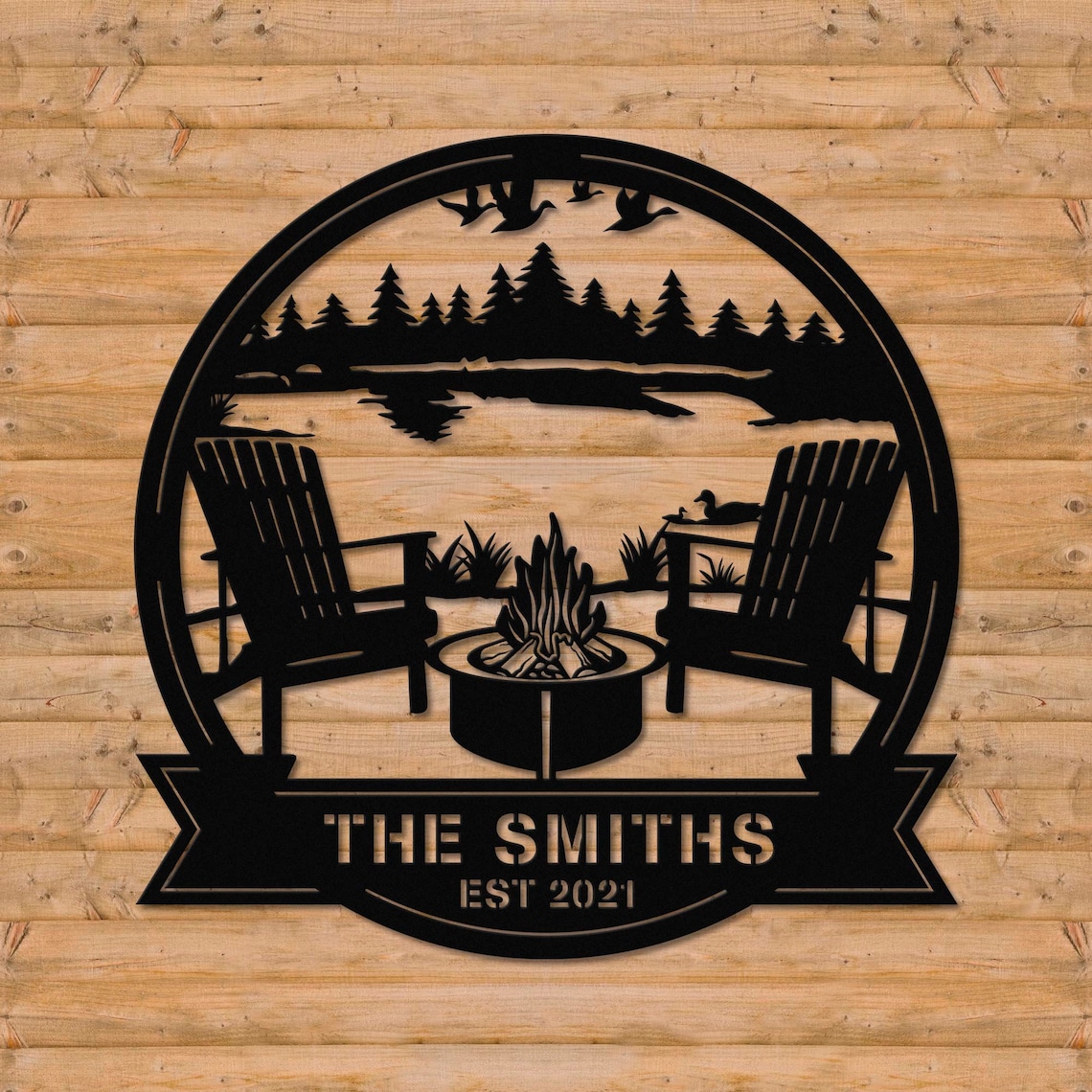 Custom Camping Metal Sign Personalized Campsite Monogram LAKE - Etsy