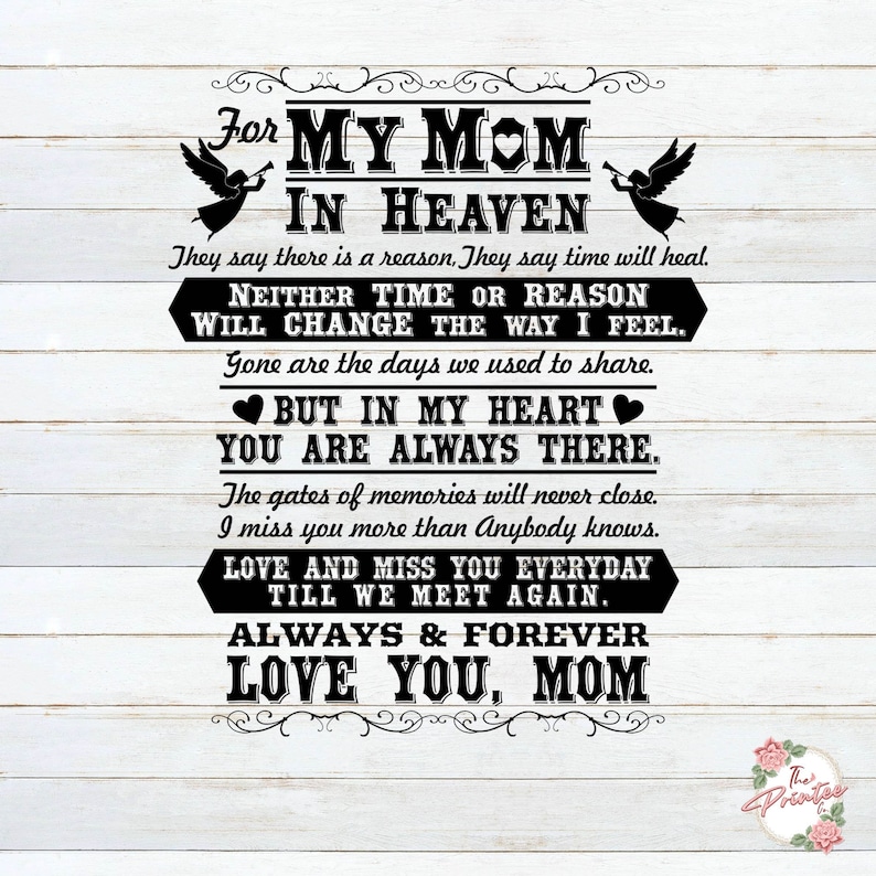 Mom in Heaven SVG in Loving Memory SVG My Mom is an Angel - Etsy Norway