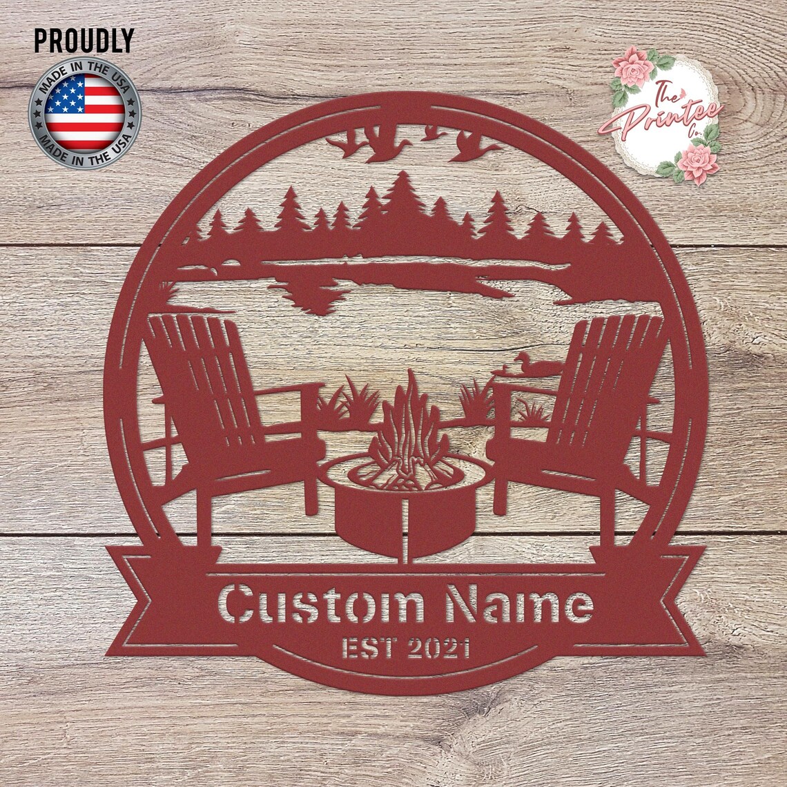 Custom Camping Metal Sign Personalized Campsite Monogram LAKE - Etsy