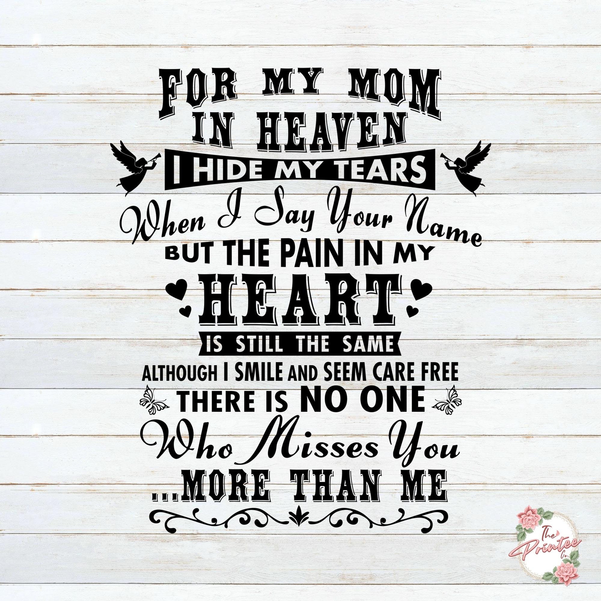 Mom In Heaven Svg In Loving Memory Svg My Mom Is An Angel Etsy