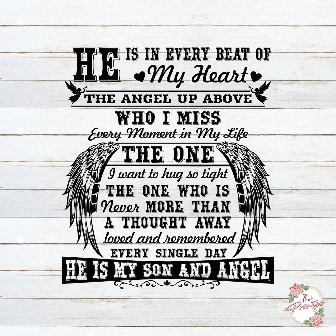 Son and Angel in Heaven SVG in Loving Memory SVG My Son is - Etsy
