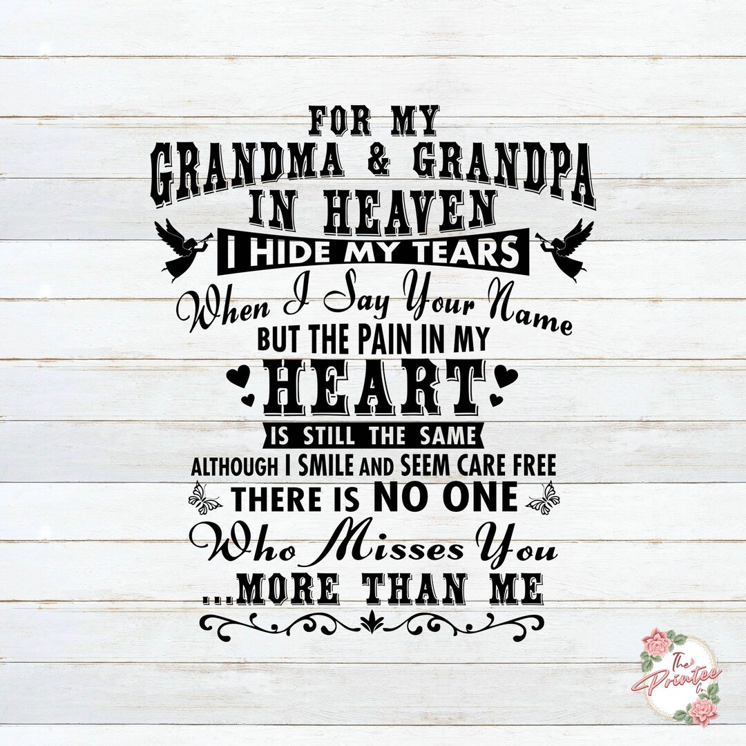 Grandma Grandpa RIP in Loving Memory SVG Grandmother - Etsy Canada