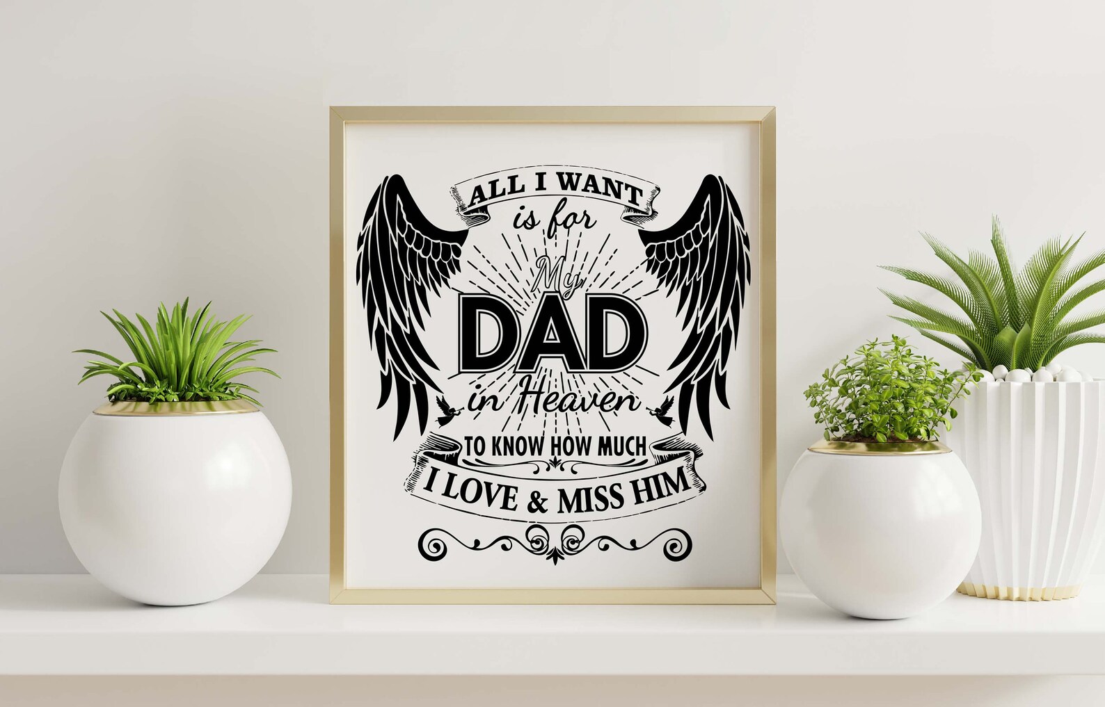 Dad in Heaven SVG in Loving Memory SVG Memory Angel Wings - Etsy