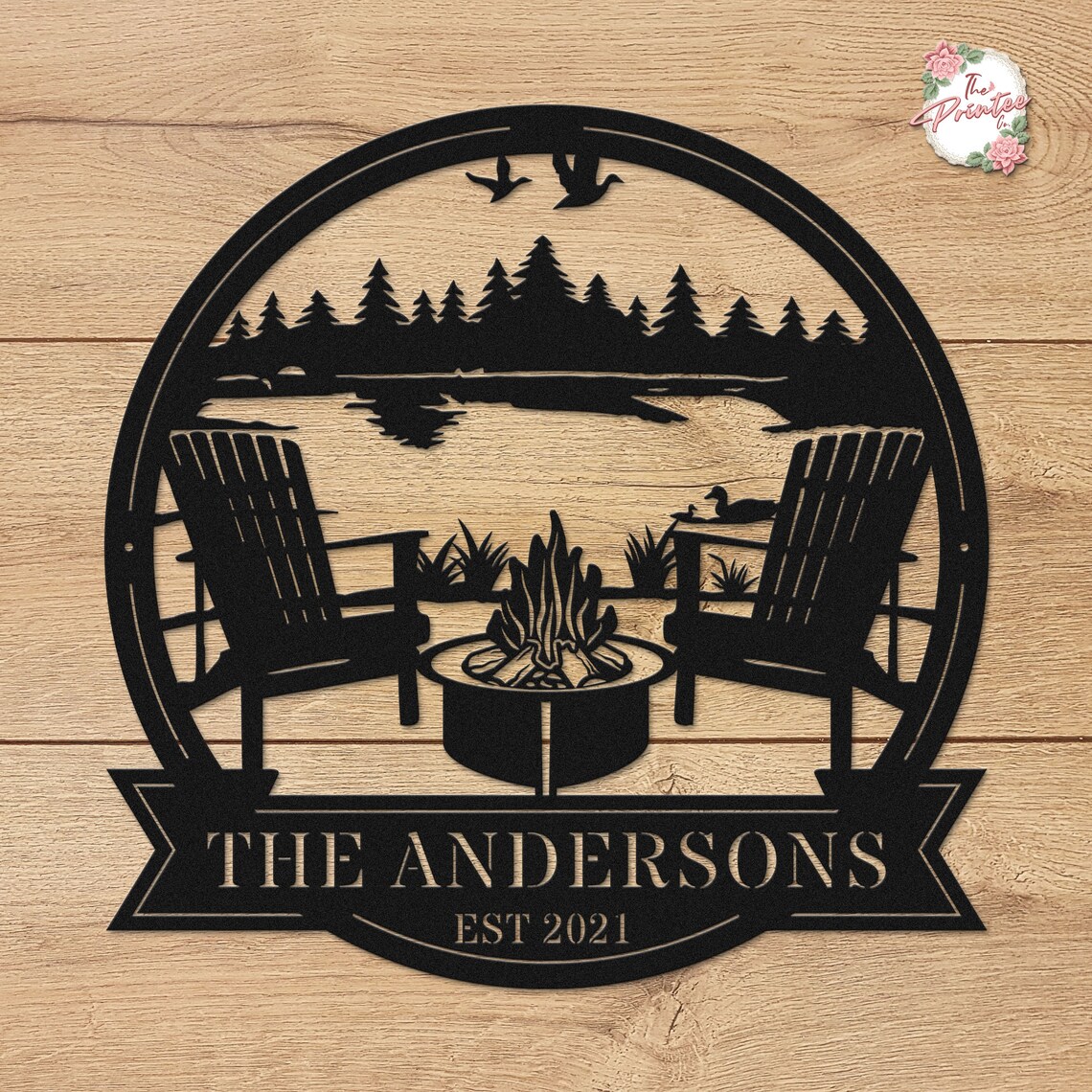 Custom Camping Metal Sign Personalized Campsite Monogram LAKE - Etsy