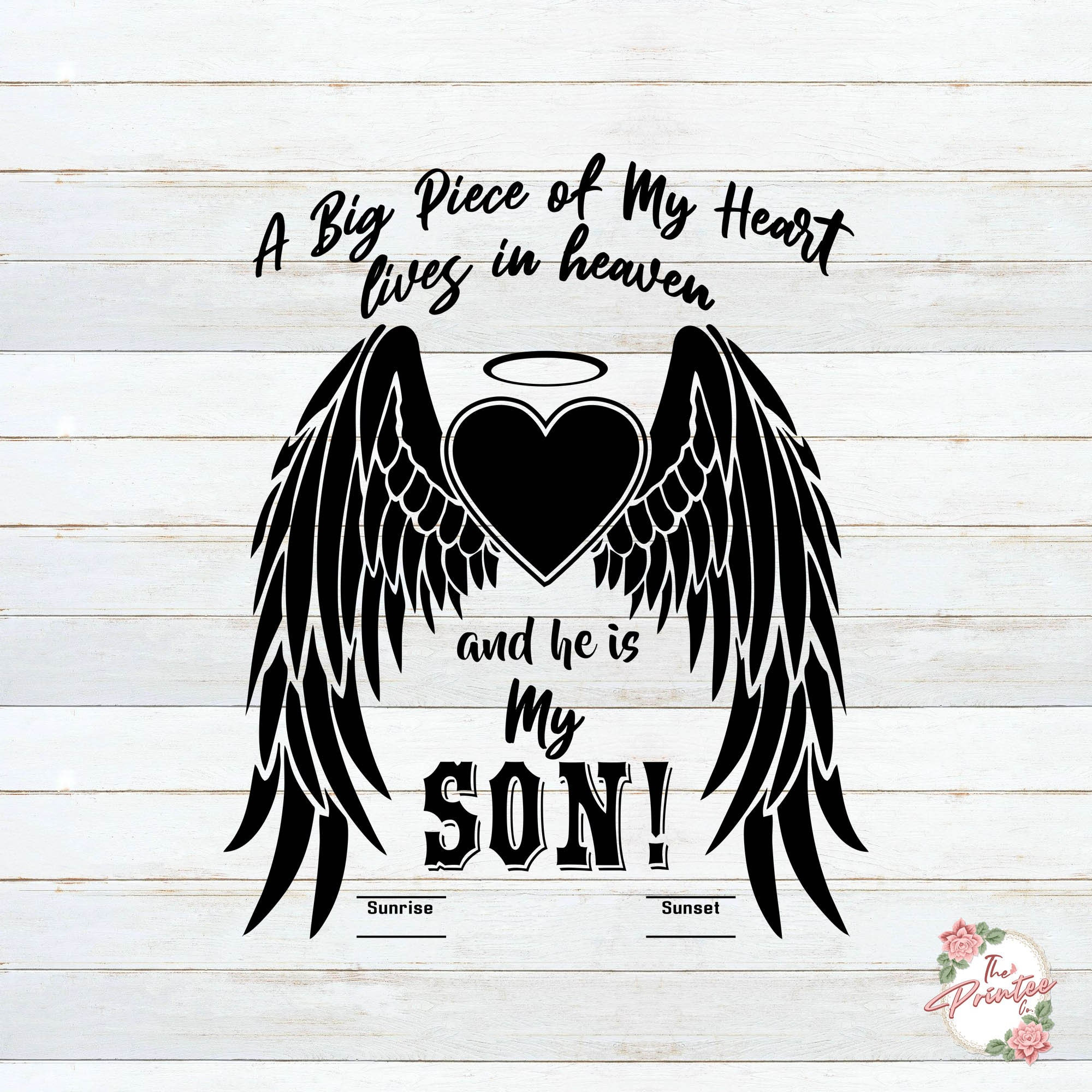 A Big Piece of Heart Son in Heaven SVG in Loving Memory Svg - Etsy