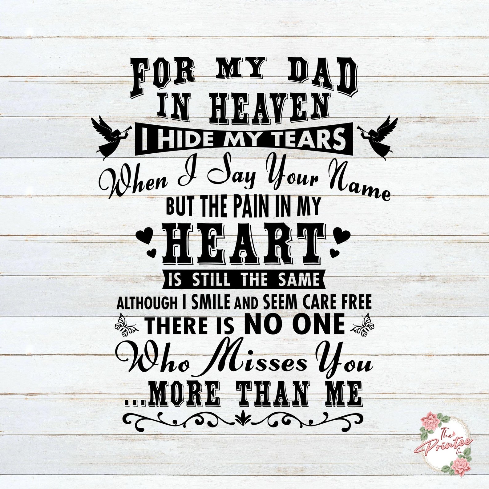 Dad in Heaven SVG, in Loving Memory SVG, RIP Dad Png, I Hide My Tears ...