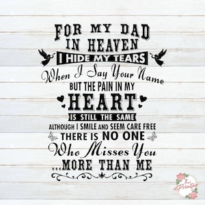 Dad in Heaven SVG in Loving Memory SVG RIP Dad Png I Hide - Etsy