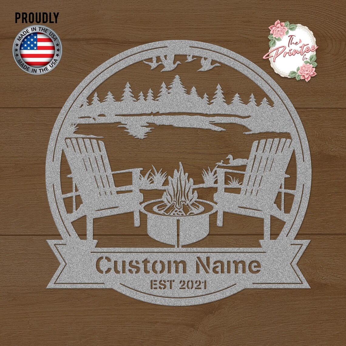 Custom Camping Metal Sign Personalized Campsite Monogram LAKE - Etsy