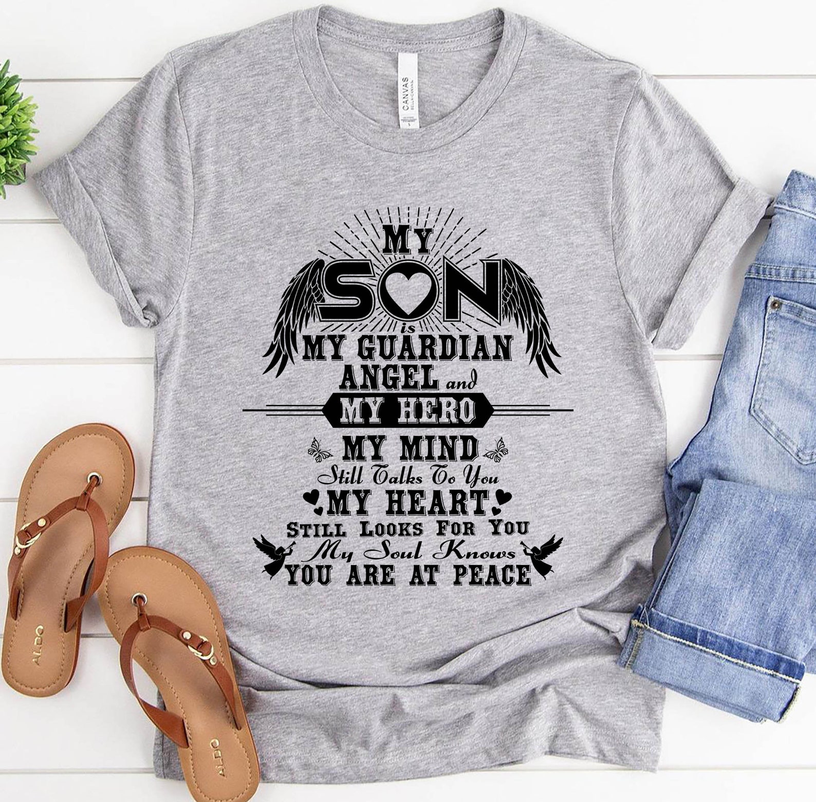 My Son is My Guardian Angel SVG in Loving Memory SVG Son in - Etsy