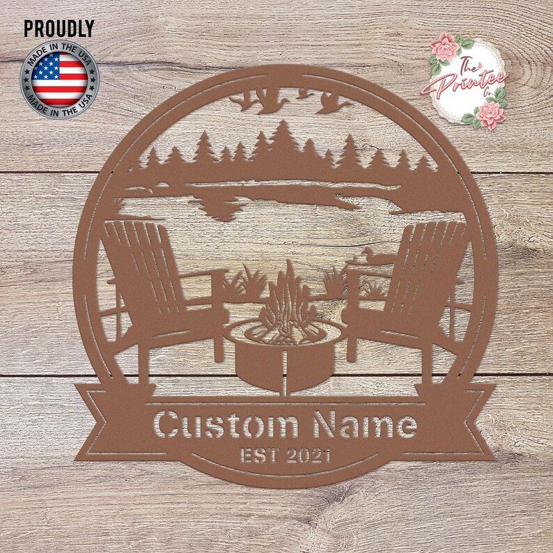 Custom Camping Metal Sign Personalized Campsite Monogram LAKE - Etsy