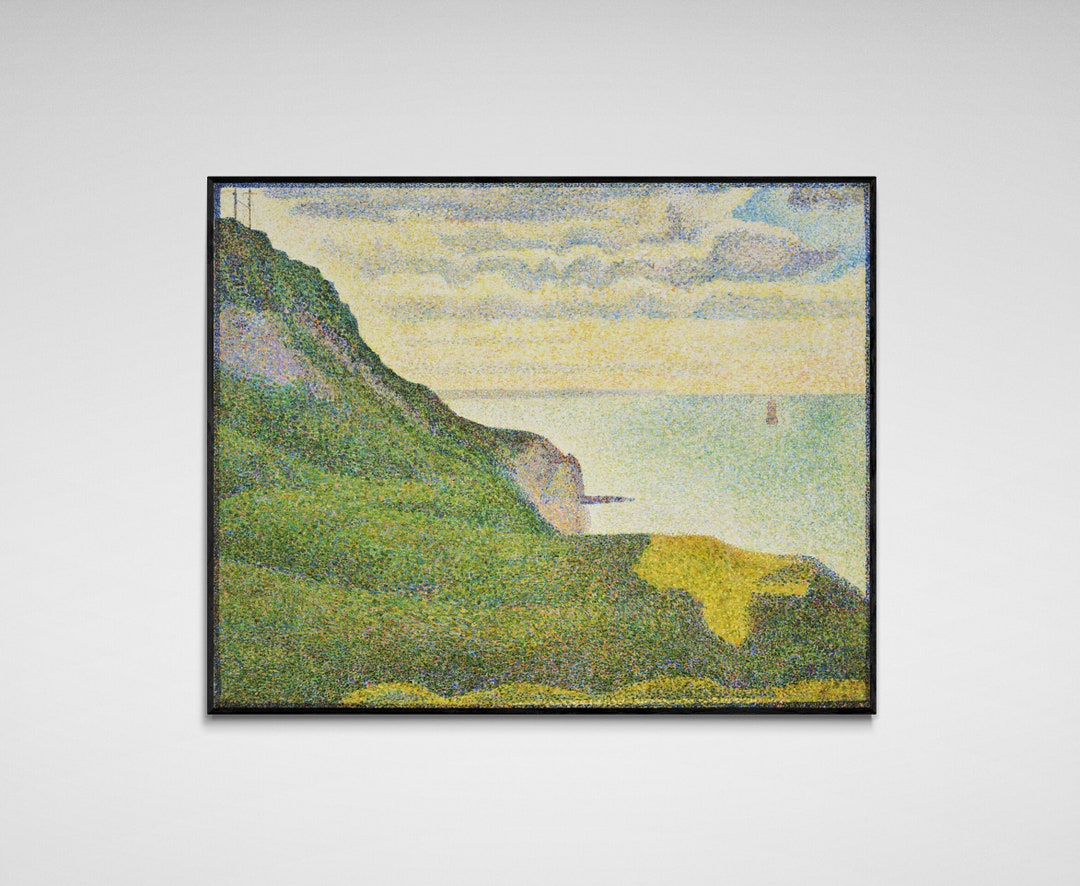 Georges Seurat Print: Seascape at the Port in Bessin. Canvas, Framed ...