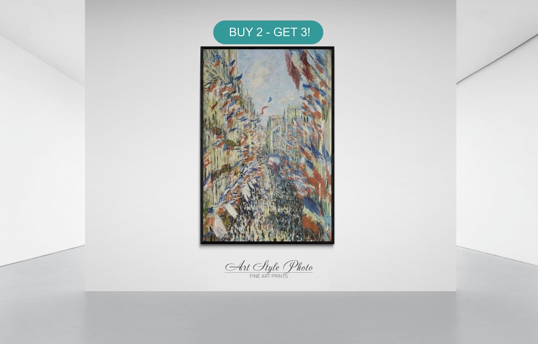 Claude Monet's the the Rue Montorgueil in Paris. Monet Print, Art Paper ...