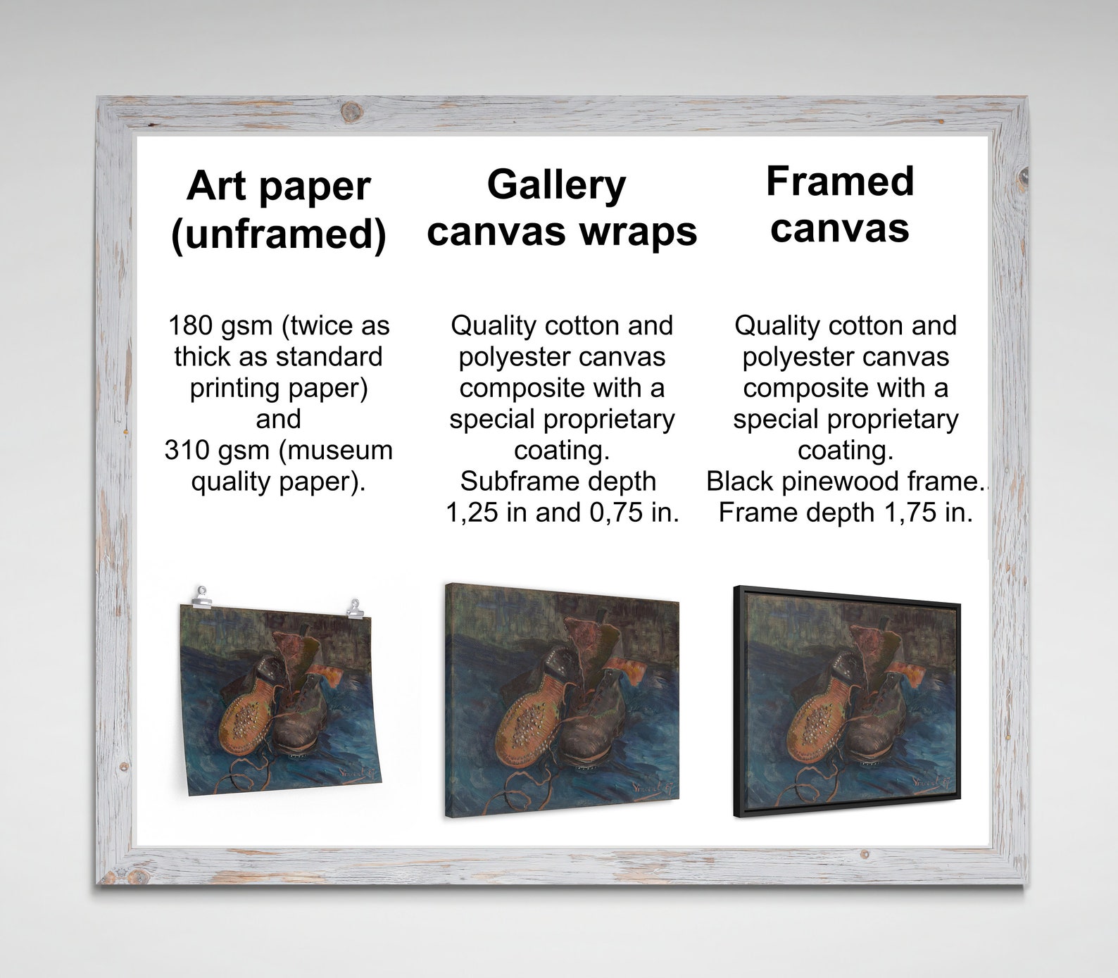 Van Gogh Print: A Pair of Boots. Art Prints on Canvas or Art Paper ...