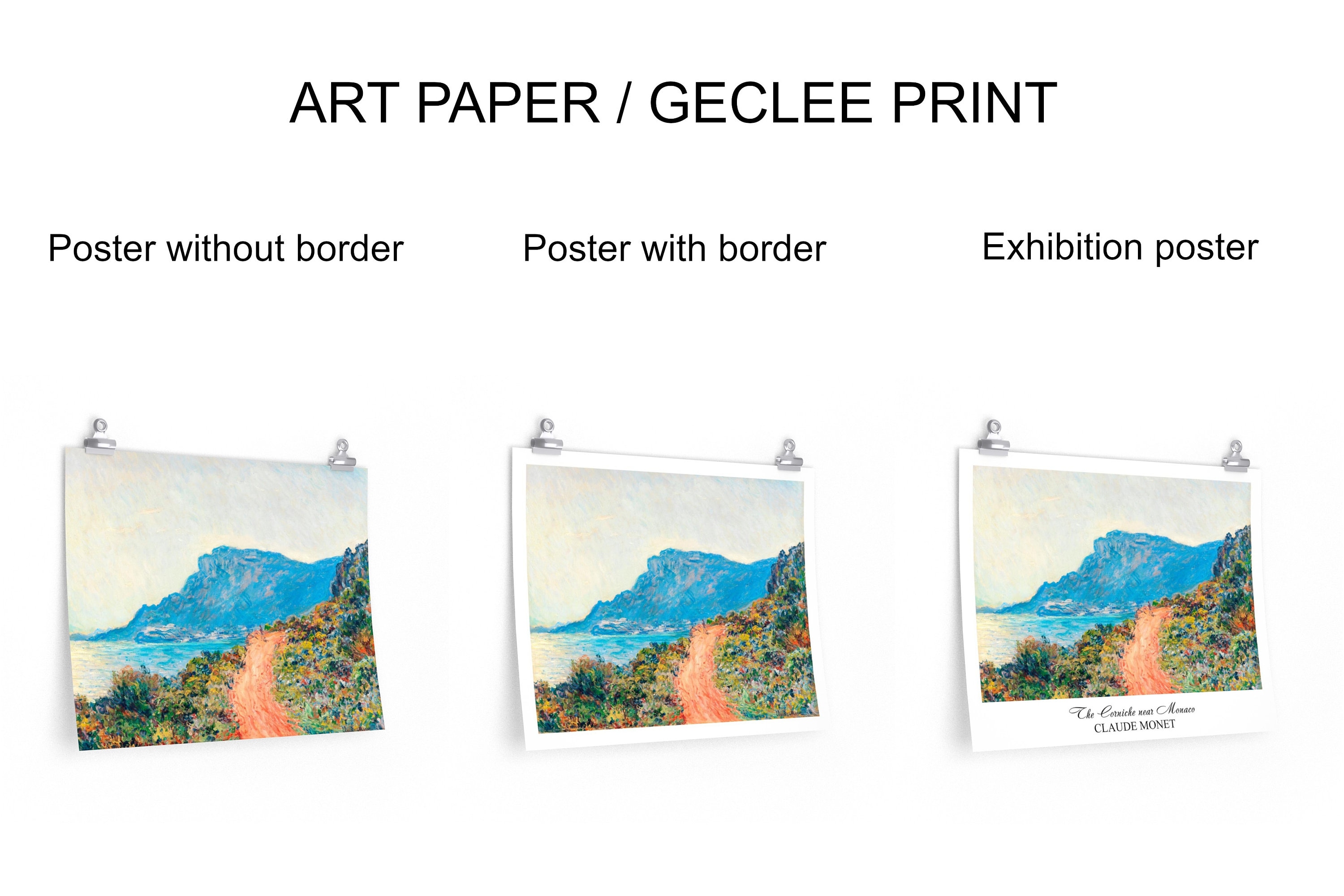 Claude Monet's the Corniche Near Monaco. Monet Print, Art Paper, Canvas ...
