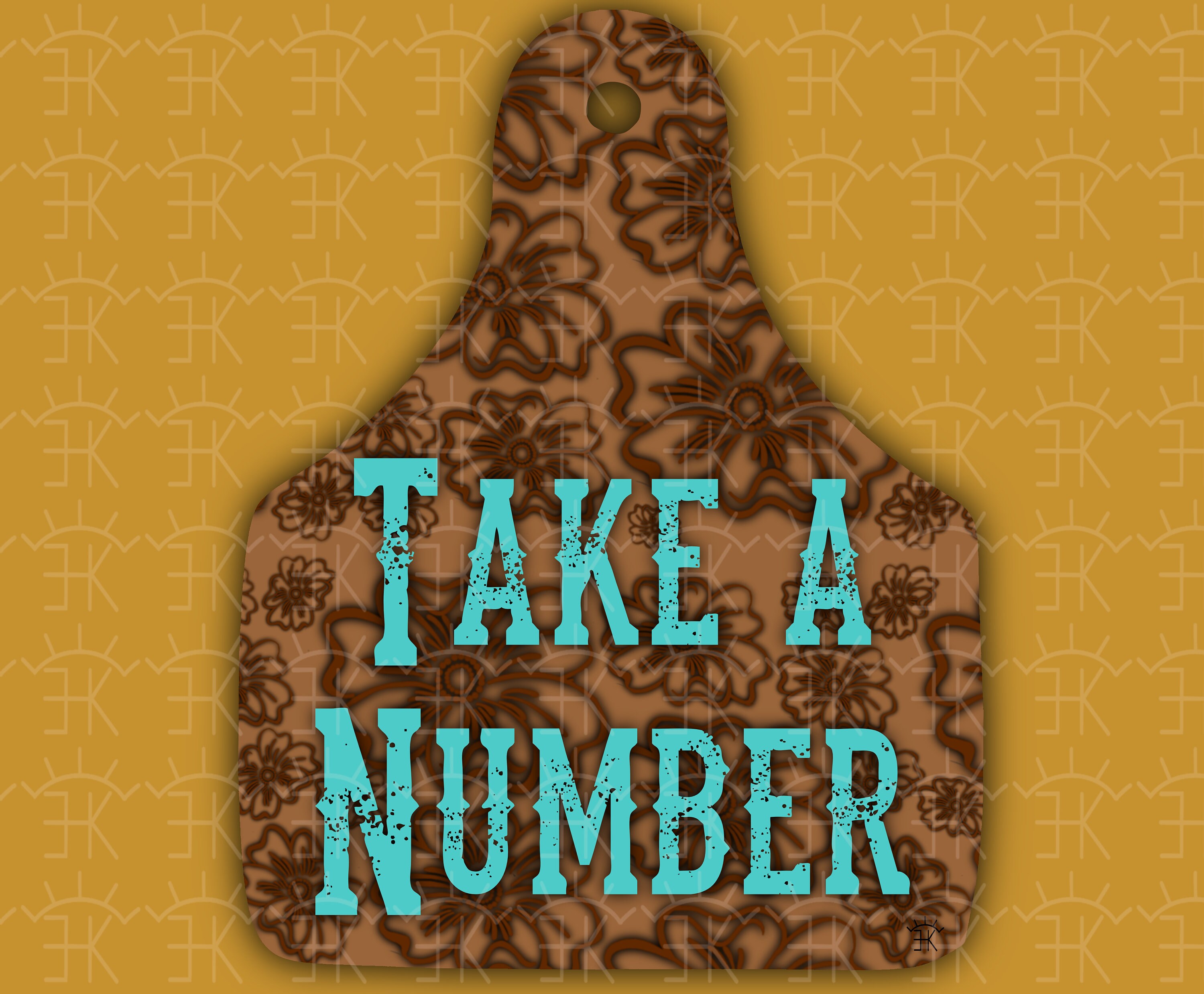 Tooled Leather Cattle Tag PNG | Sublimation Design - Etsy