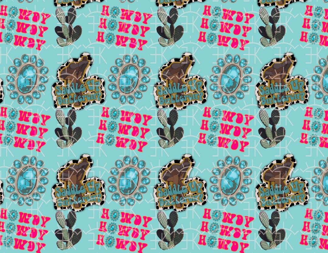 Howdy Seamless Pattern PNG - Etsy