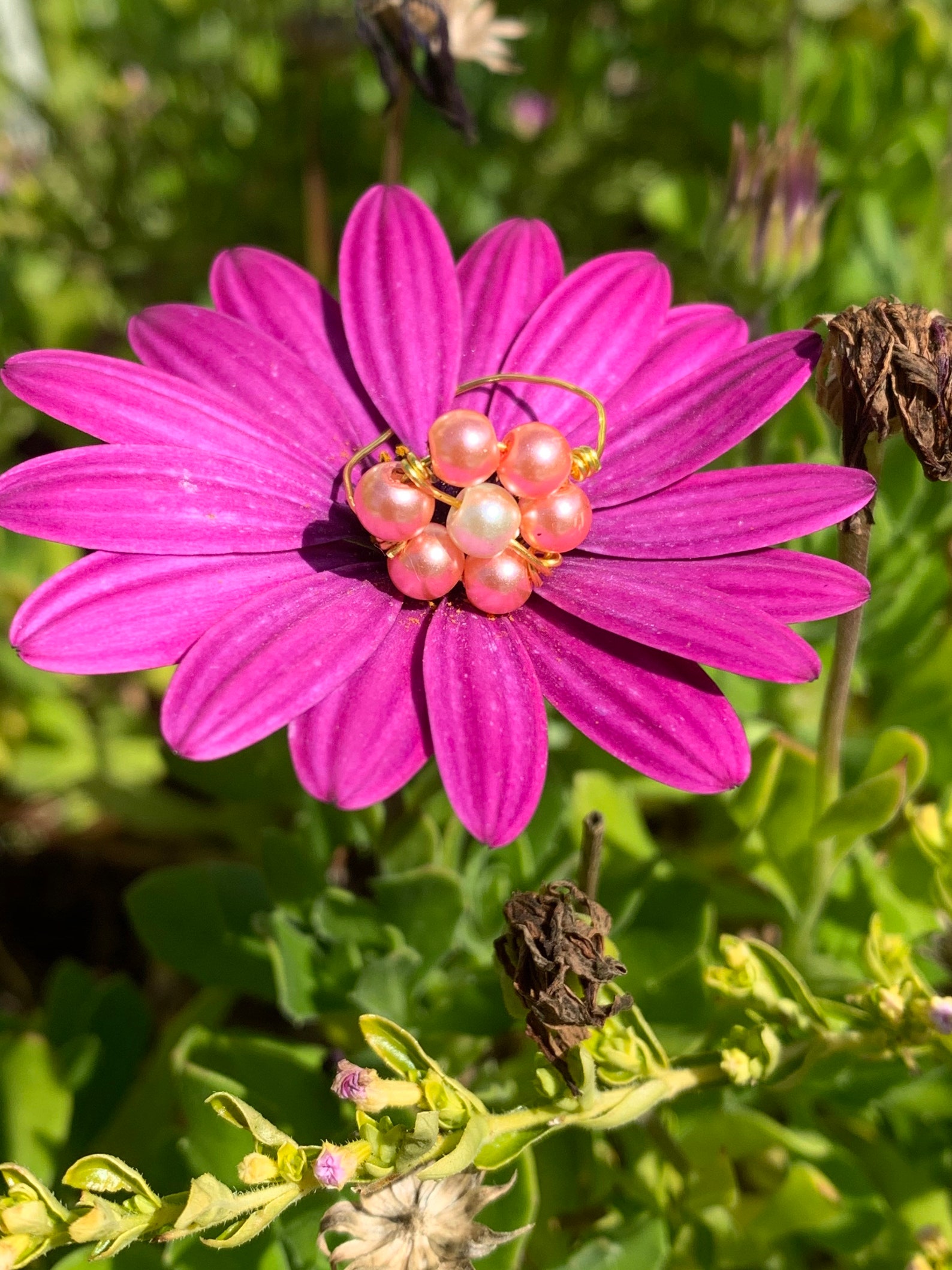 Anillo de flor de perla - Etsy España