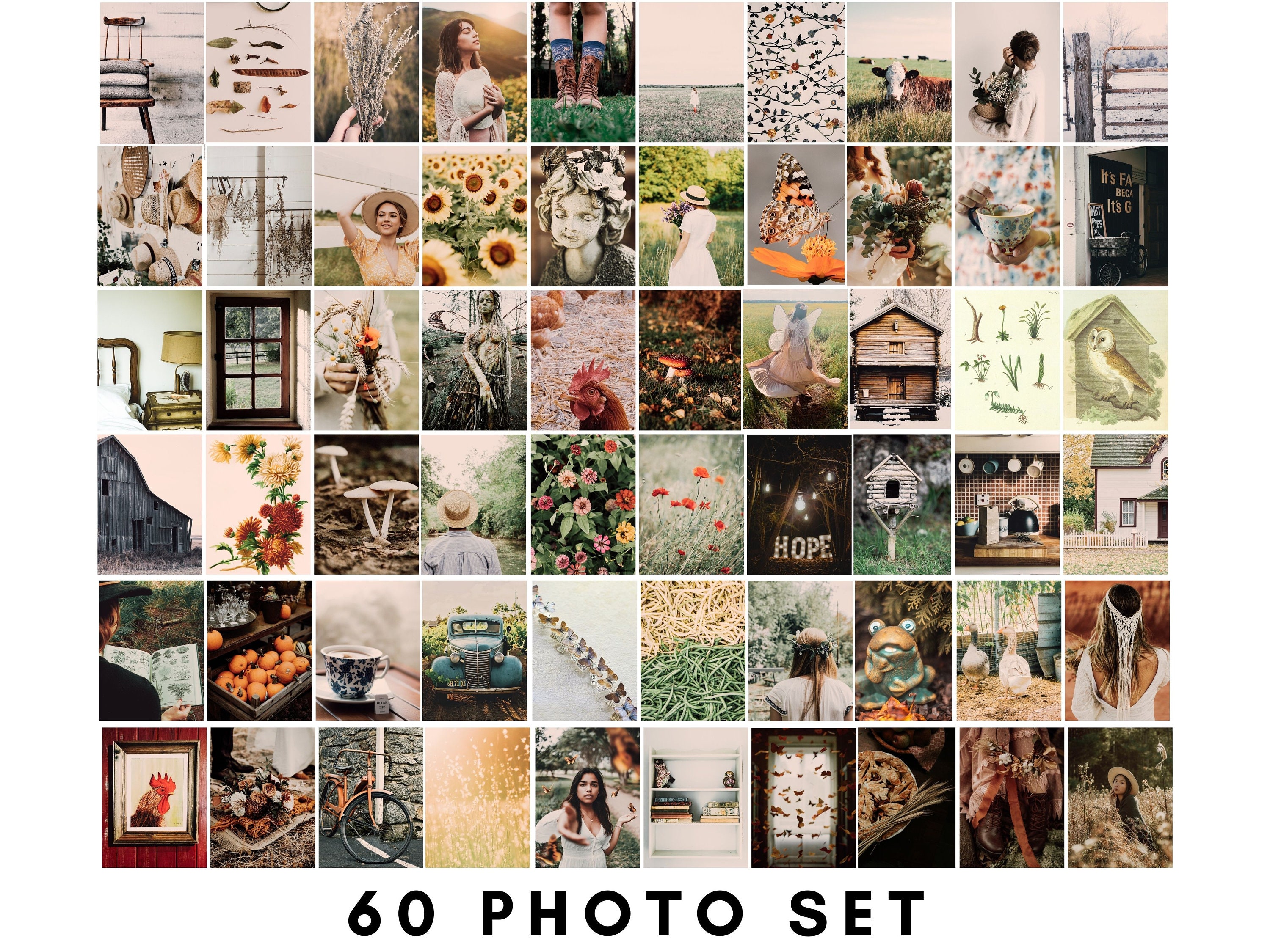 Cottage Core Photo Wall Collage Kit Digital Aesthetic Wall Etsy My