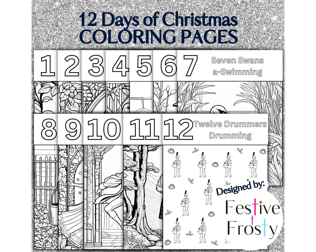 12 Days of Christmas Coloring Pages | Easy Printable | Twelve Days of ...