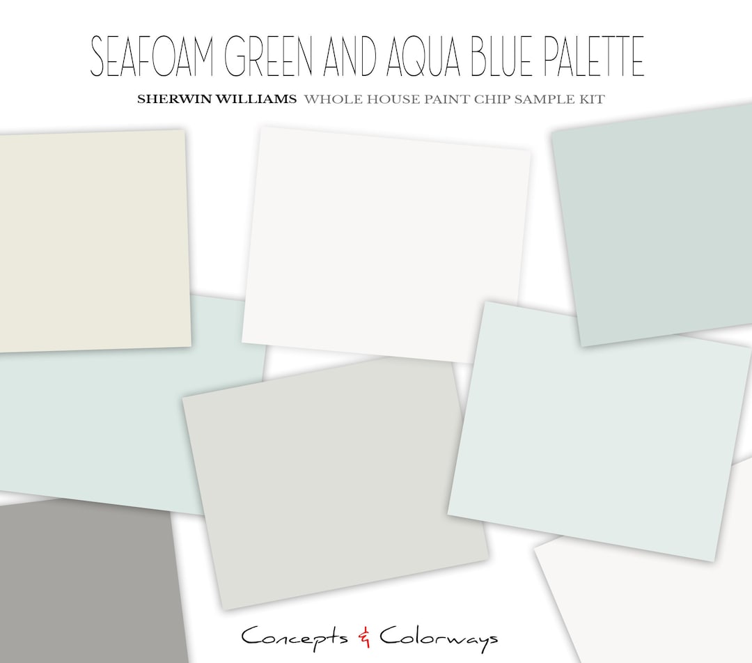 Seafoam Green & Aqua Blue Paint Color Sample Kit - Professional ...