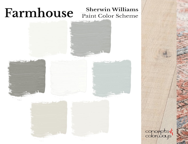 Pre-selected Modern Farmhouse Home Paint Color Palette With ...