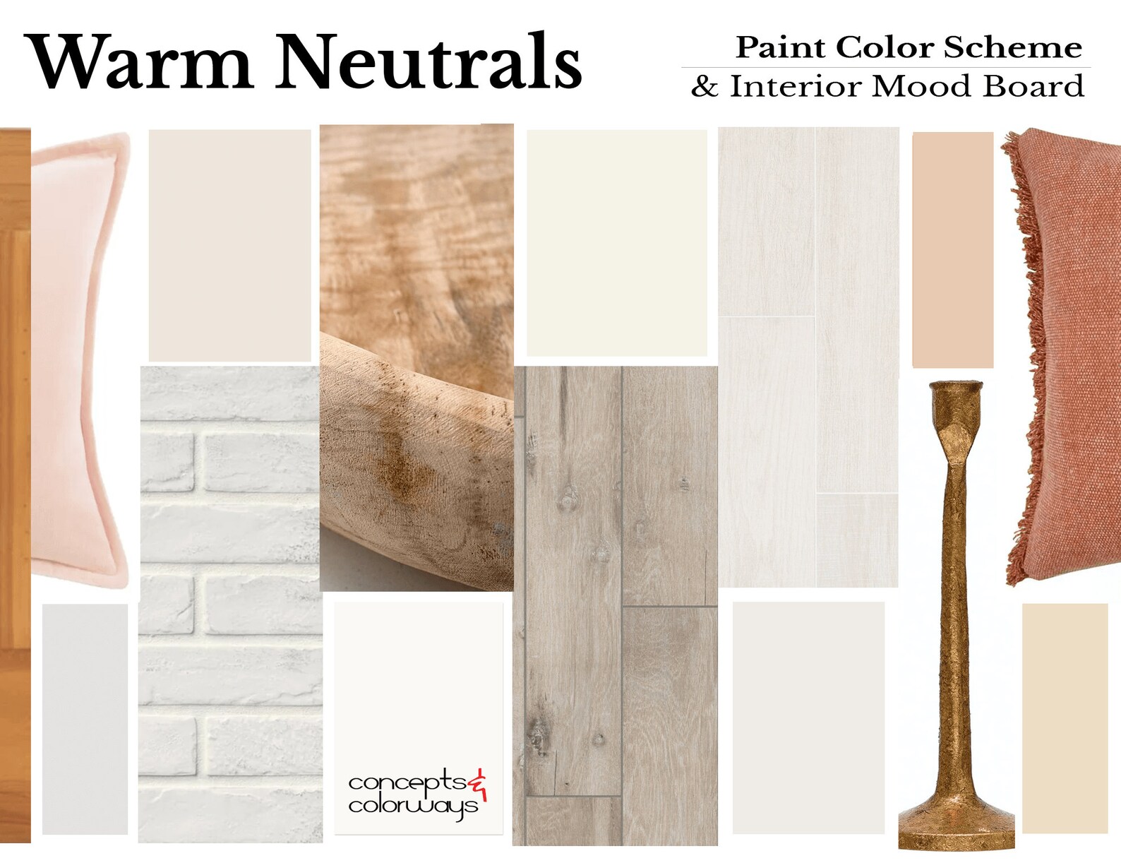 Pre-selected Warm Neutral Home Paint Color Palette With Finish Options ...