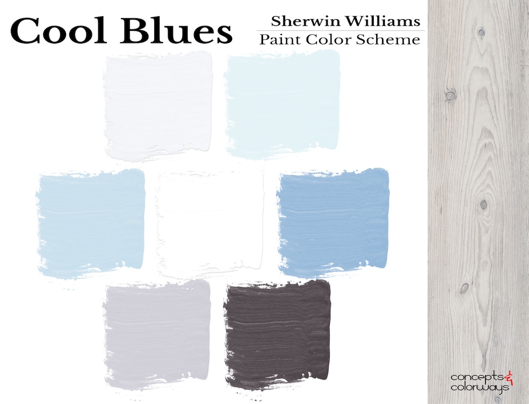 Cool Blue Home Paint Color Scheme, Pre-selected Spa Colors Paint ...