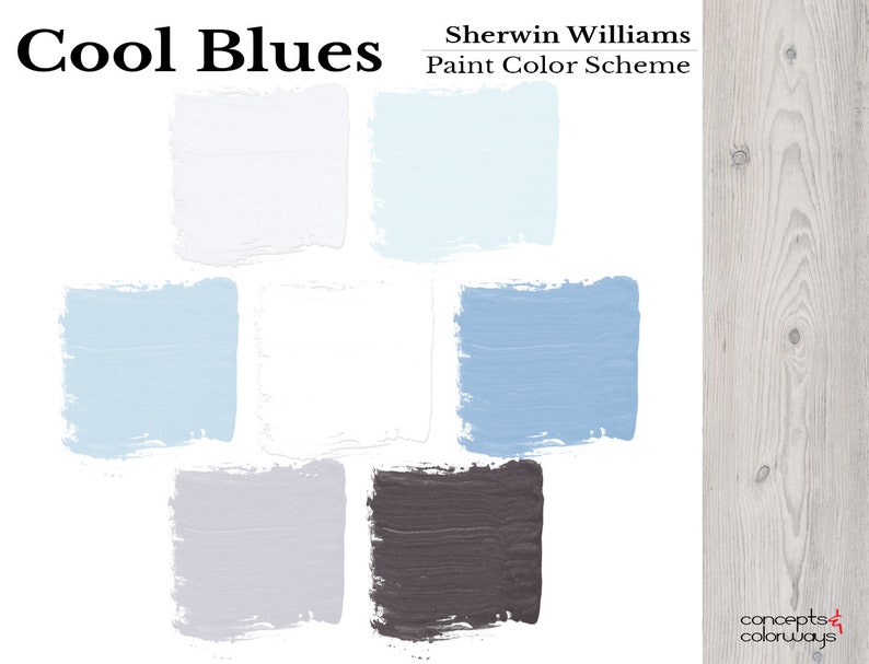 Cool Blue Home Paint Color Scheme, Pre-selected Spa Colors Paint ...