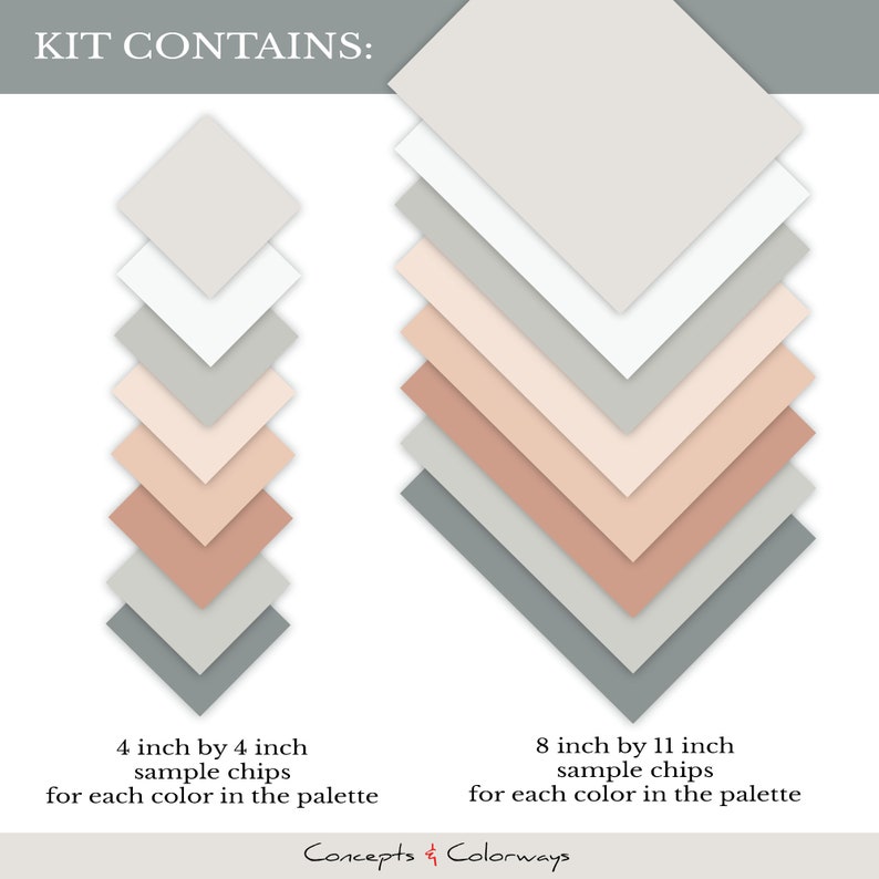 Gray and Peach Paint Color Sample Kit for the Home - Professional ...