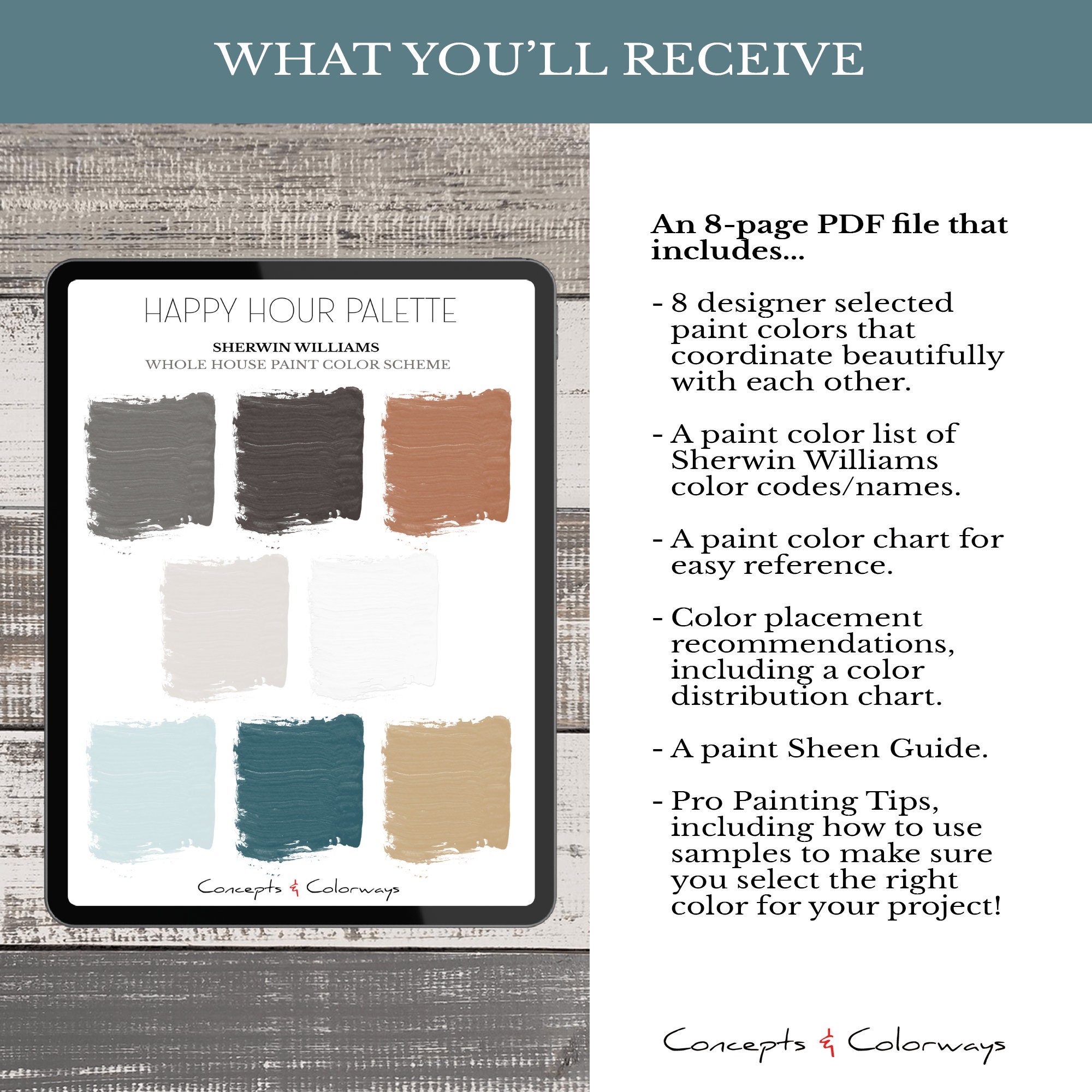 Happy Hour Sherwin Williams Color Palette, Pre-selected Boho Interior ...