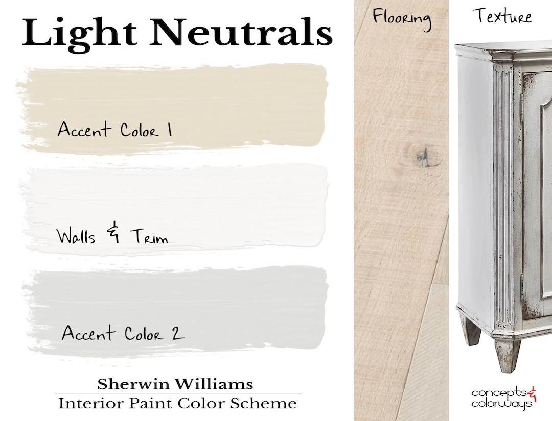 Tan, Gray and White Home Paint Color Scheme With Coordinating Flooring ...