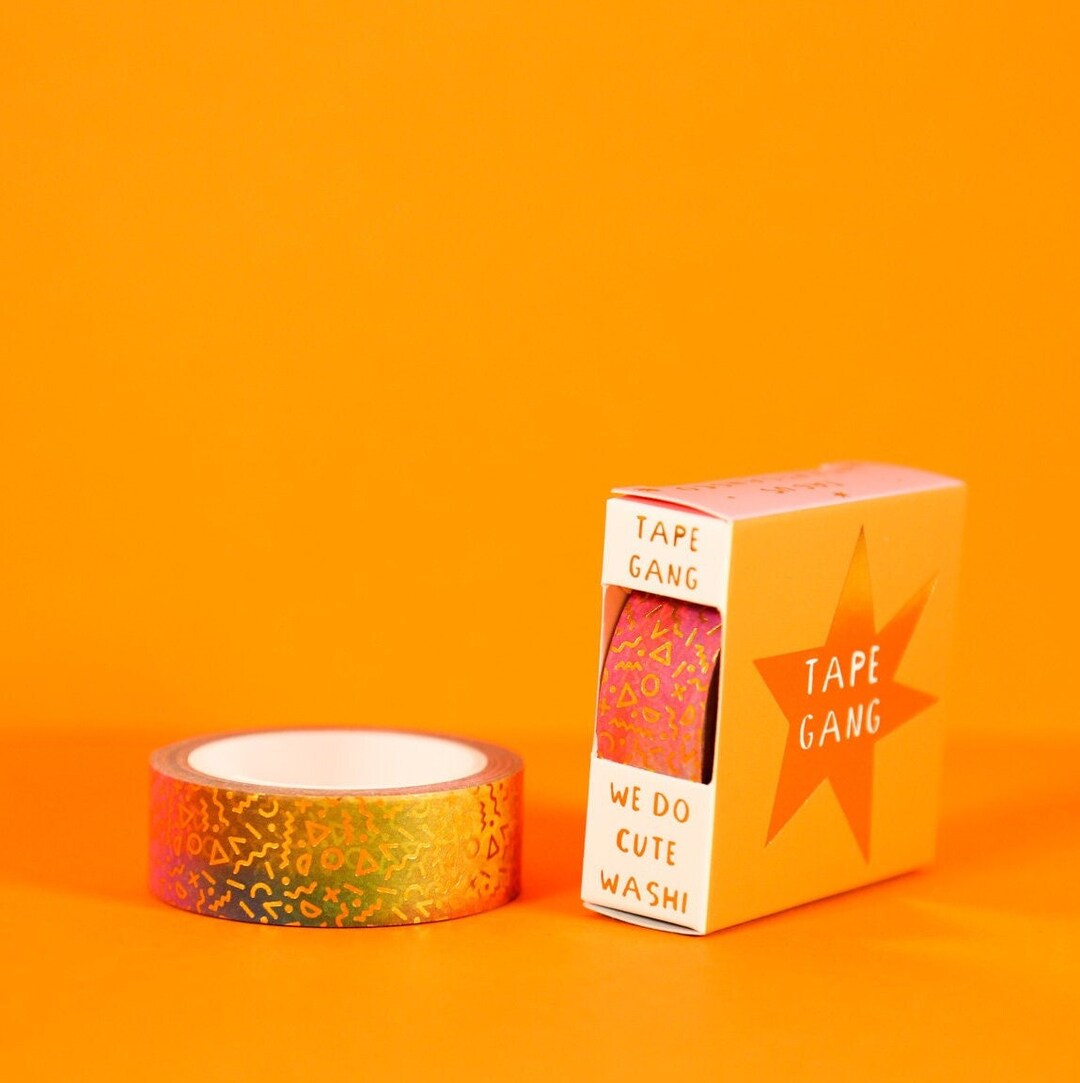 Quirky Squiggles & Shapes ombre oro lamina Washi Tape - Etsy Italia