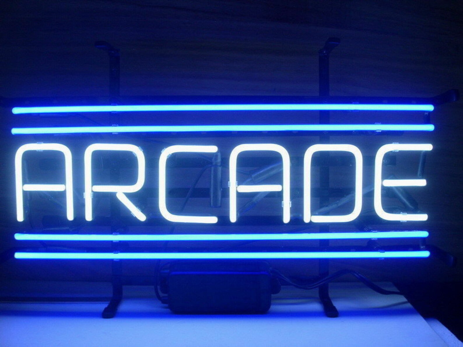 Handcrafted Arcade Blue Color Video Game Room | Etsy