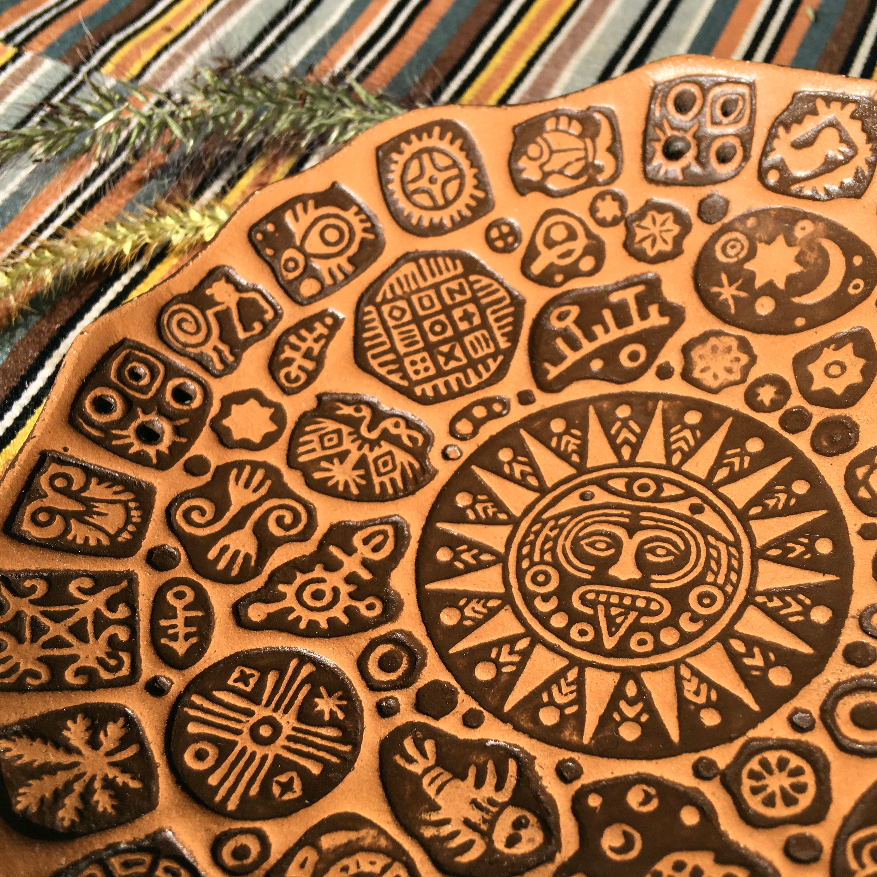 Aztec Sun Altar Ceramic Set for Incense Sticks - Etsy