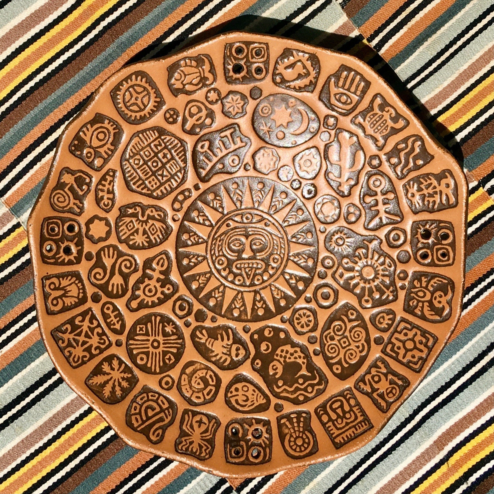 Aztec Sun Altar Ceramic Set for Incense Sticks - Etsy