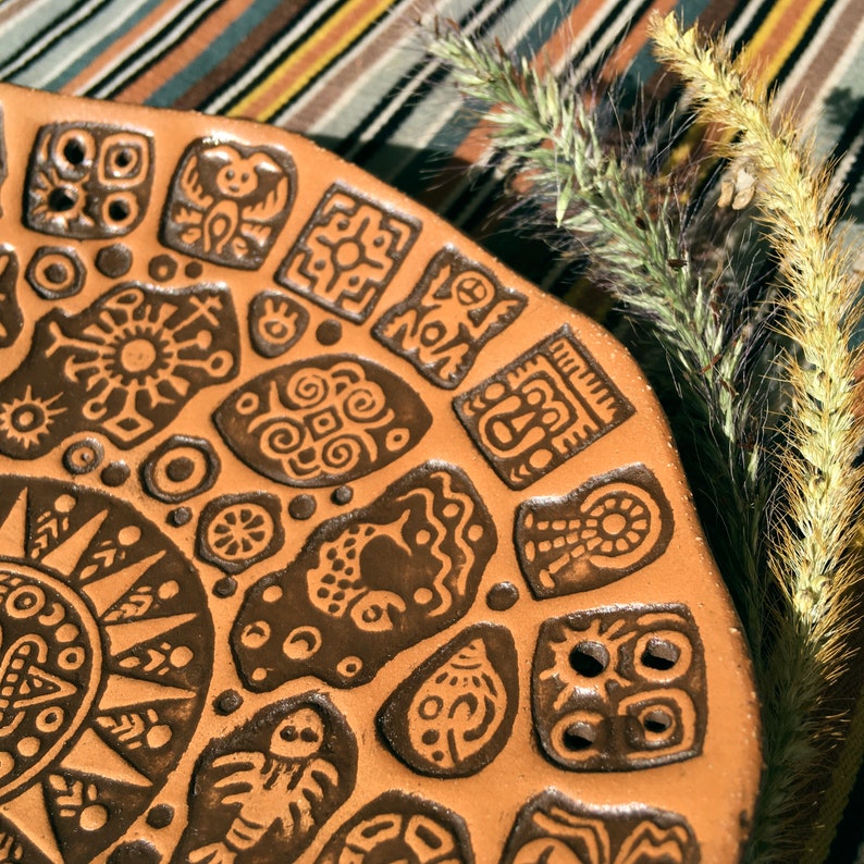 Aztec Sun Altar Ceramic Set for Incense Sticks - Etsy