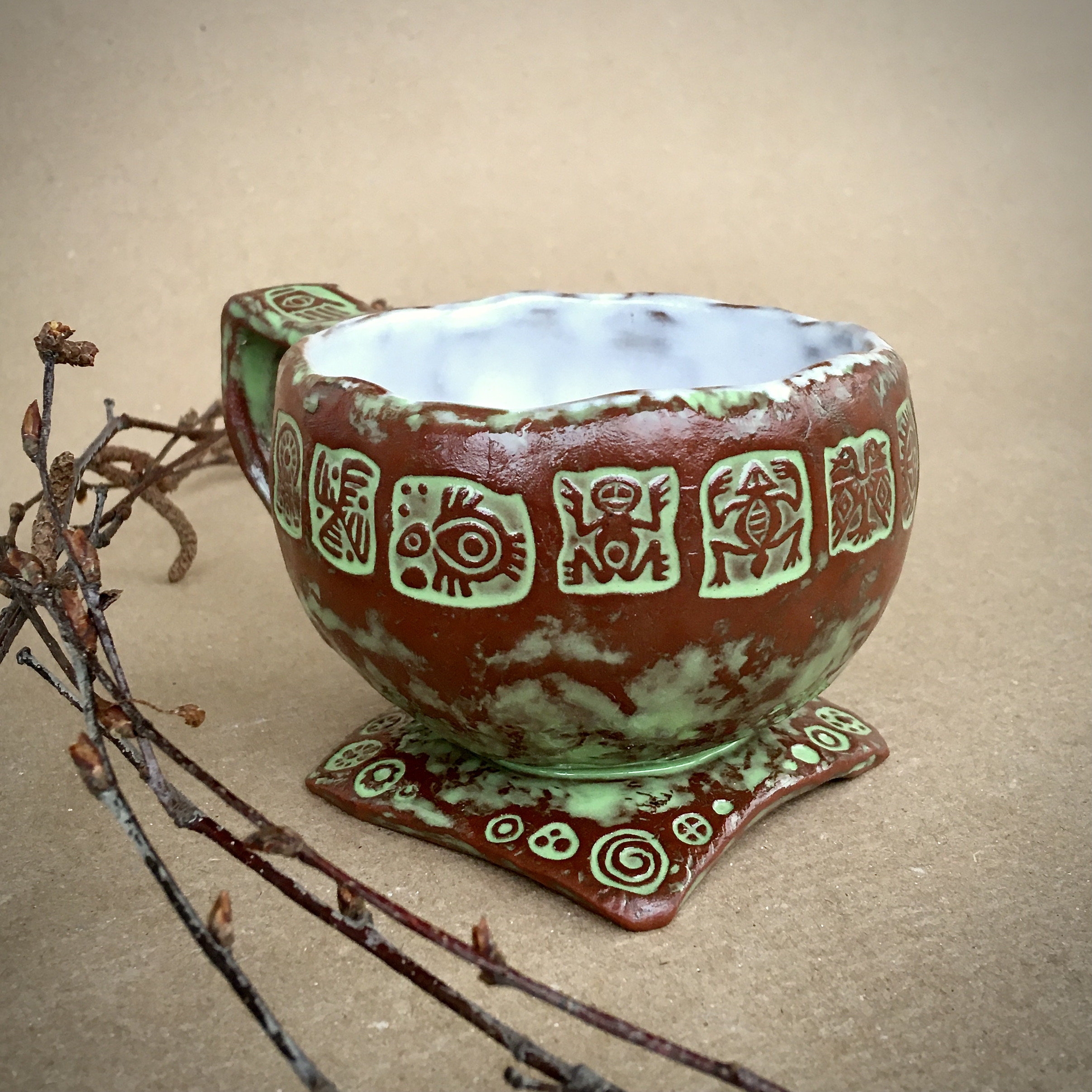 Tea Cups With Tribal Symbols - Etsy