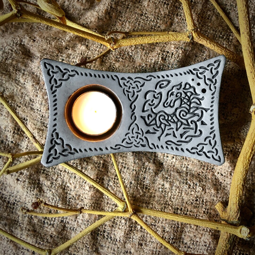 Medieval Style Candle and Incense Holders, Motives of Norse Mythology ...